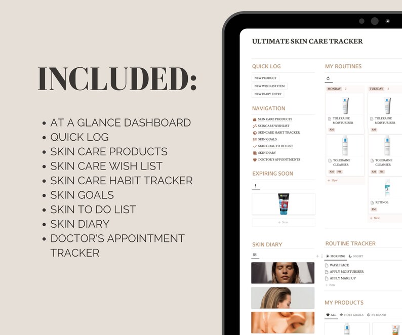 Ultimate Skincare Notion Template Notion Dashboard, Notion Planner ...