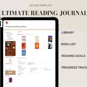 Ultimate Reading Journal Notion Template Digital Reading Journal, Reading Log, Notion Dashboard ...