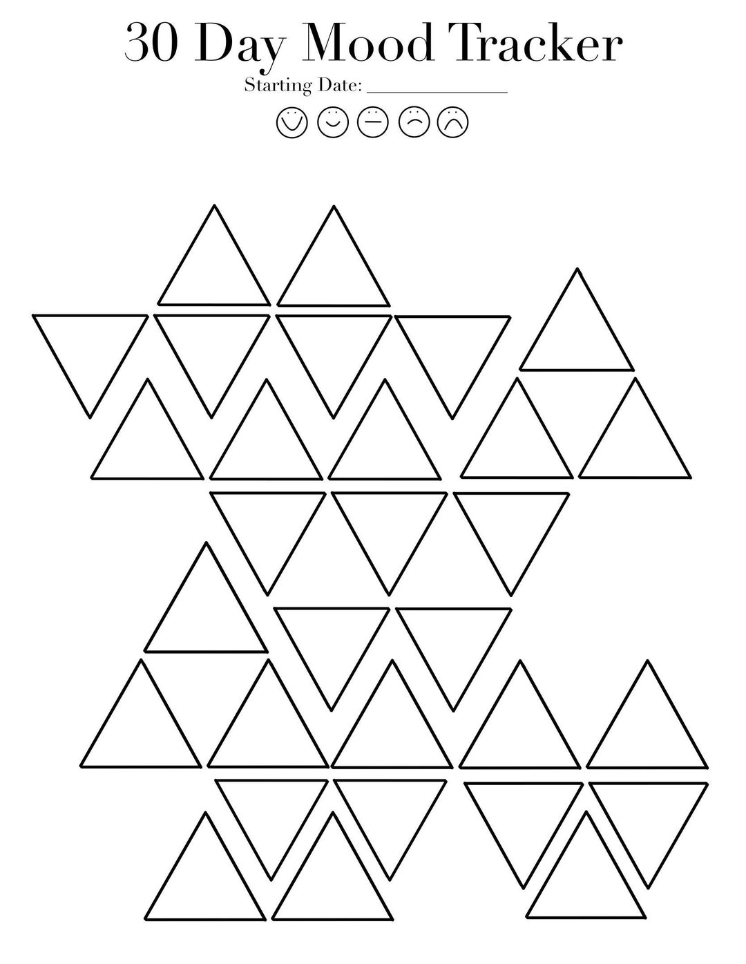 30 Day Mood Tracker (triangles) - Etsy