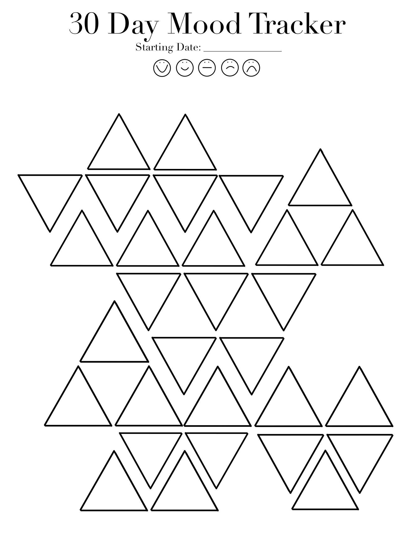 30 Day Mood Tracker (triangles) - Etsy