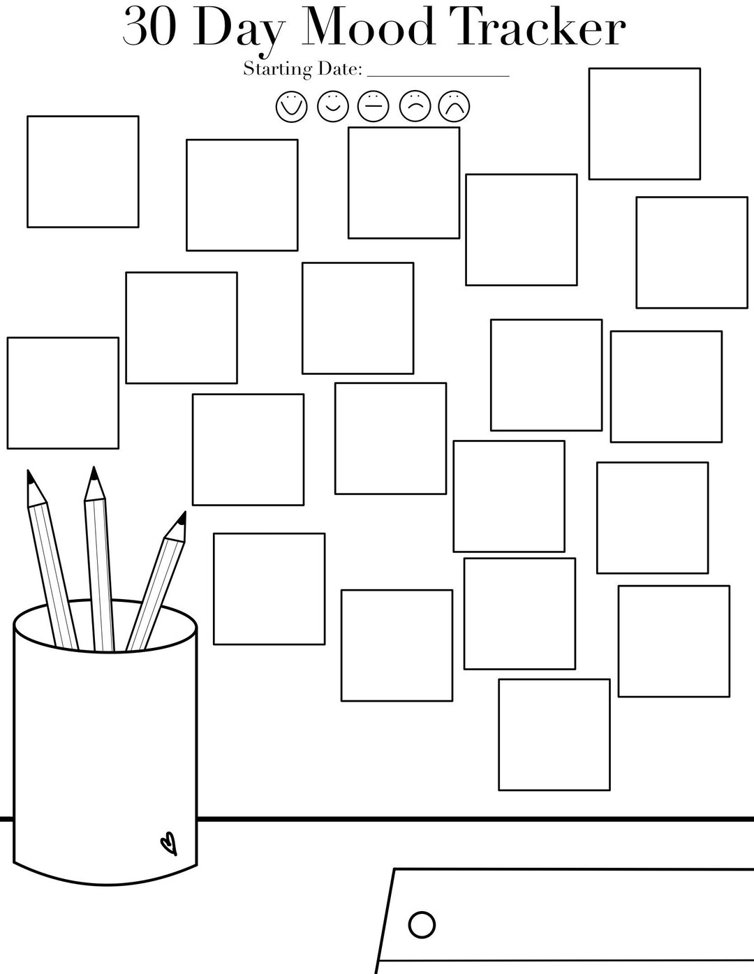 30 Day Mood Tracker sticky Notes - Etsy