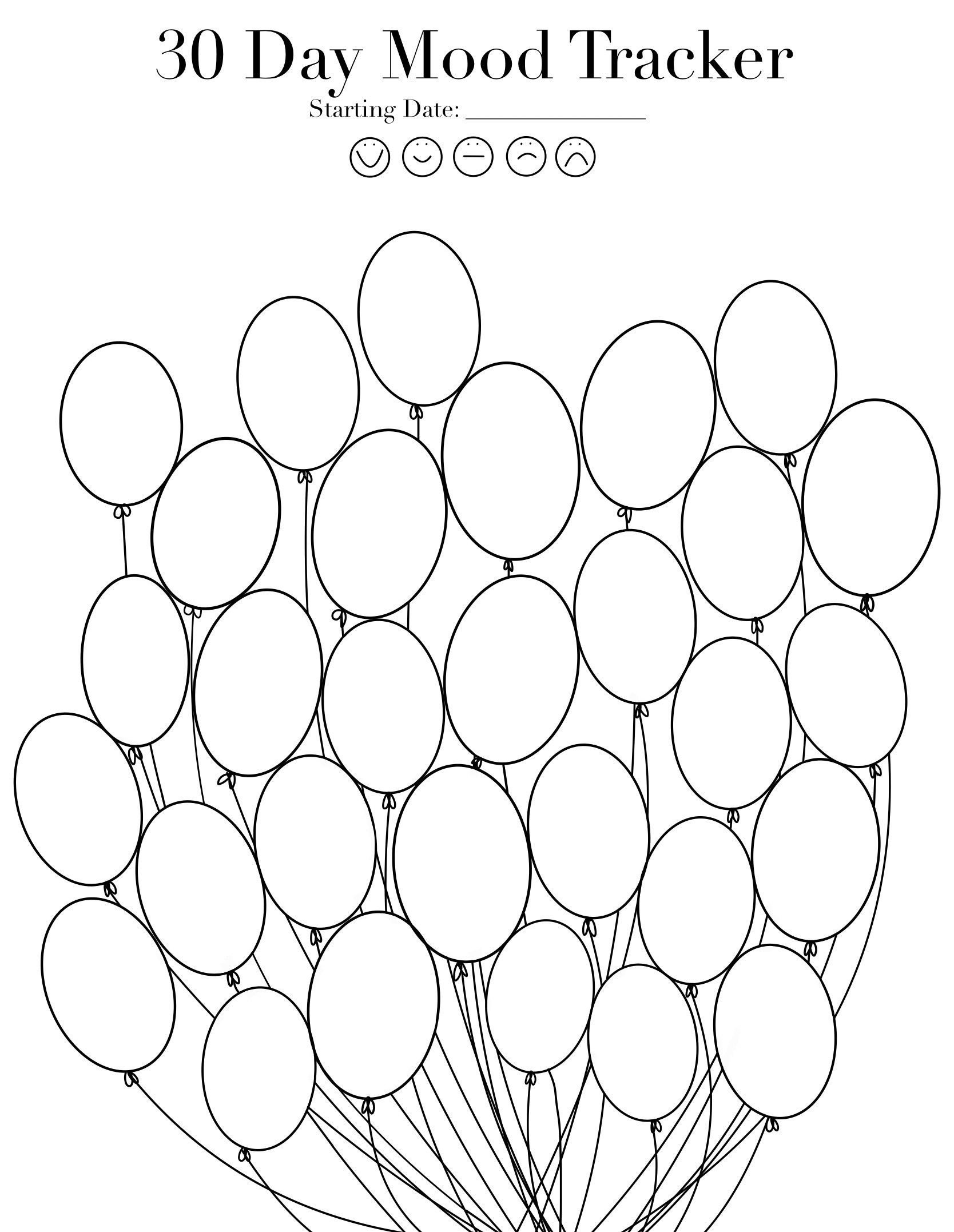 30 Day Mood Tracker balloons - Etsy