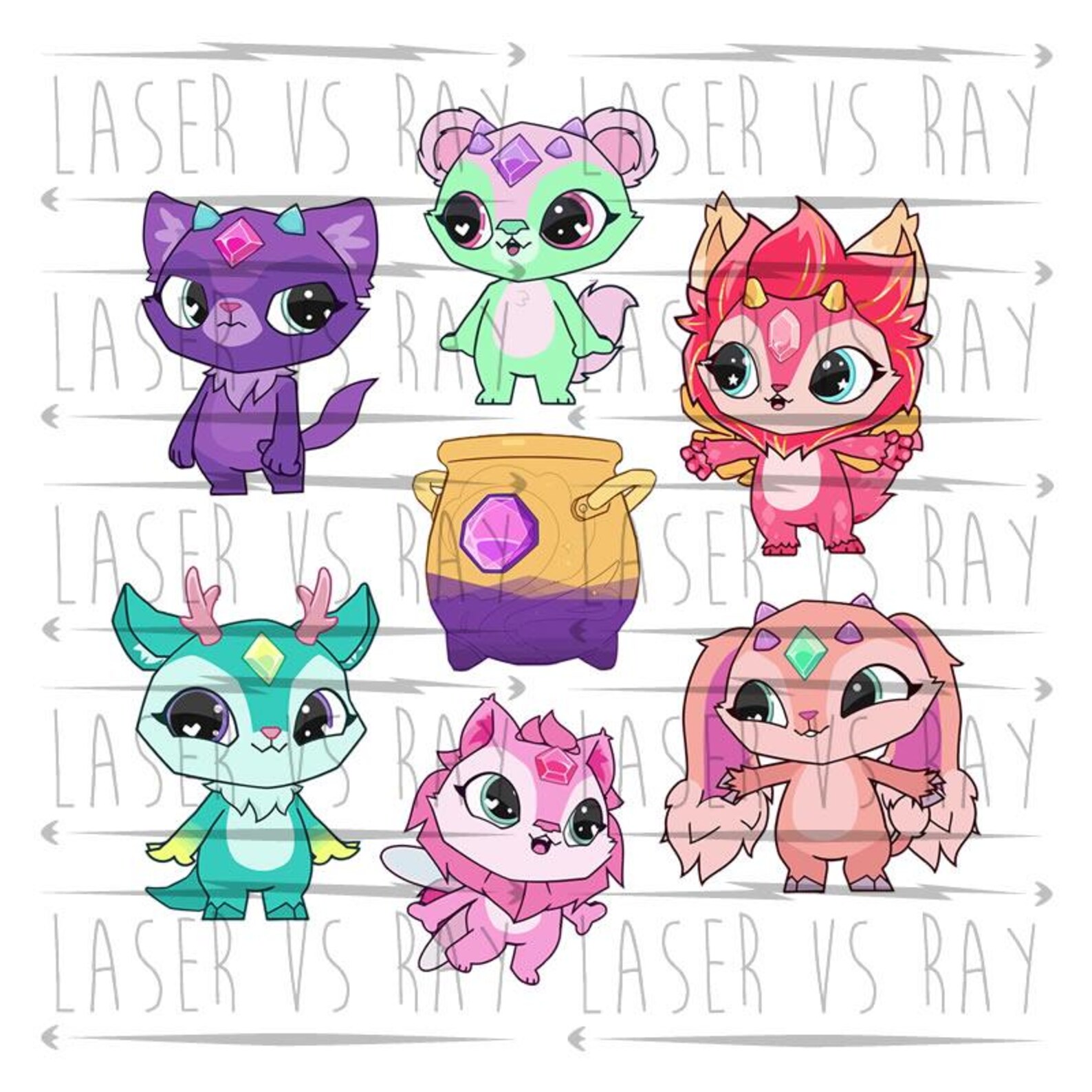 Magic Mixies Sticker Sheet for Cricut Print and Cut *digital PNG File ...