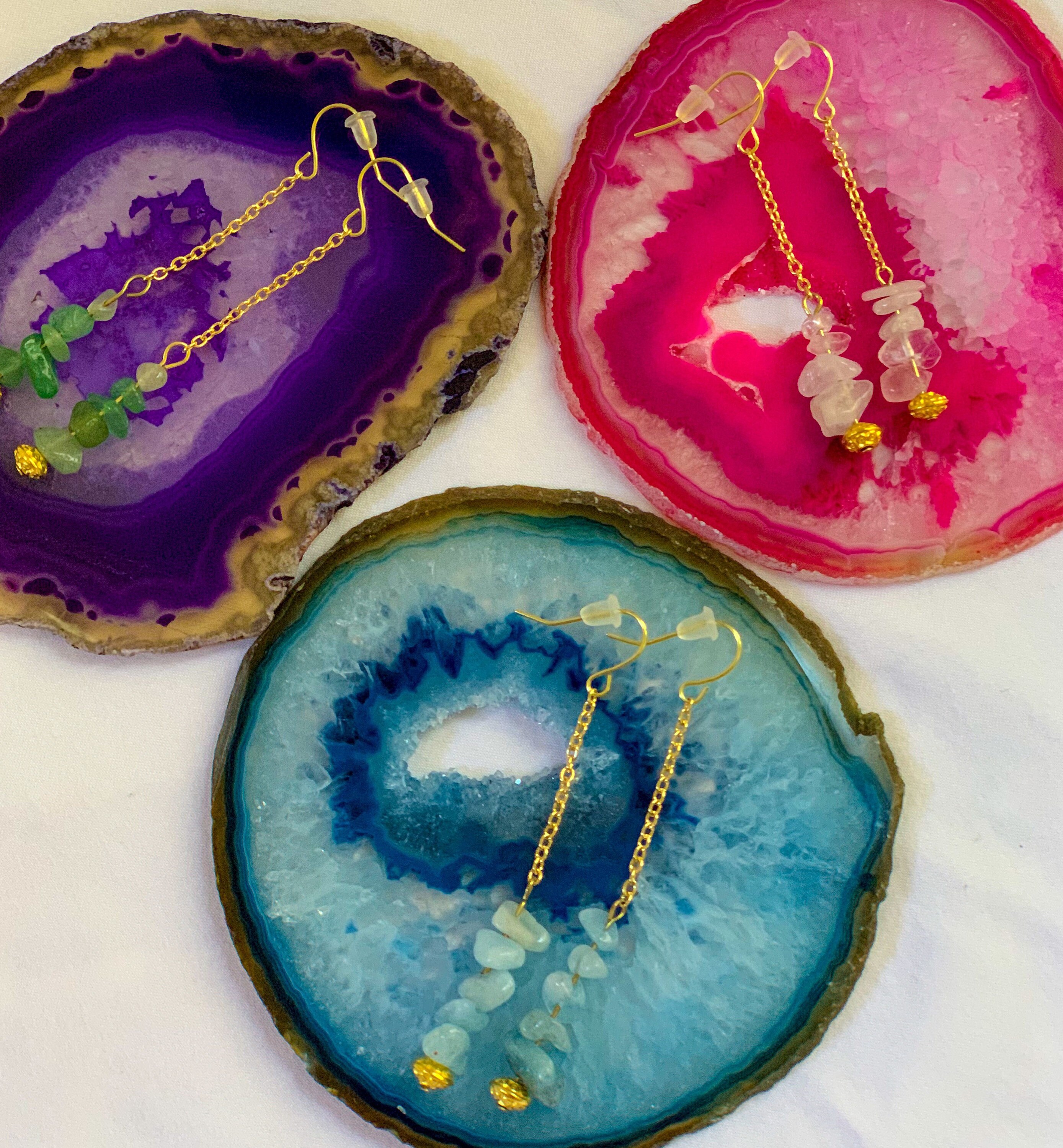 Boucles d'oreilles Asteria Gem argent et or - Etsy France