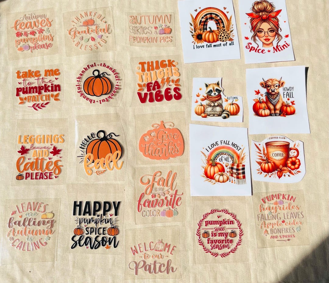 Fall Themed UV DTF 10 Piece Bundle | Thanksgiving Uv Dtf | Autumn Uv ...