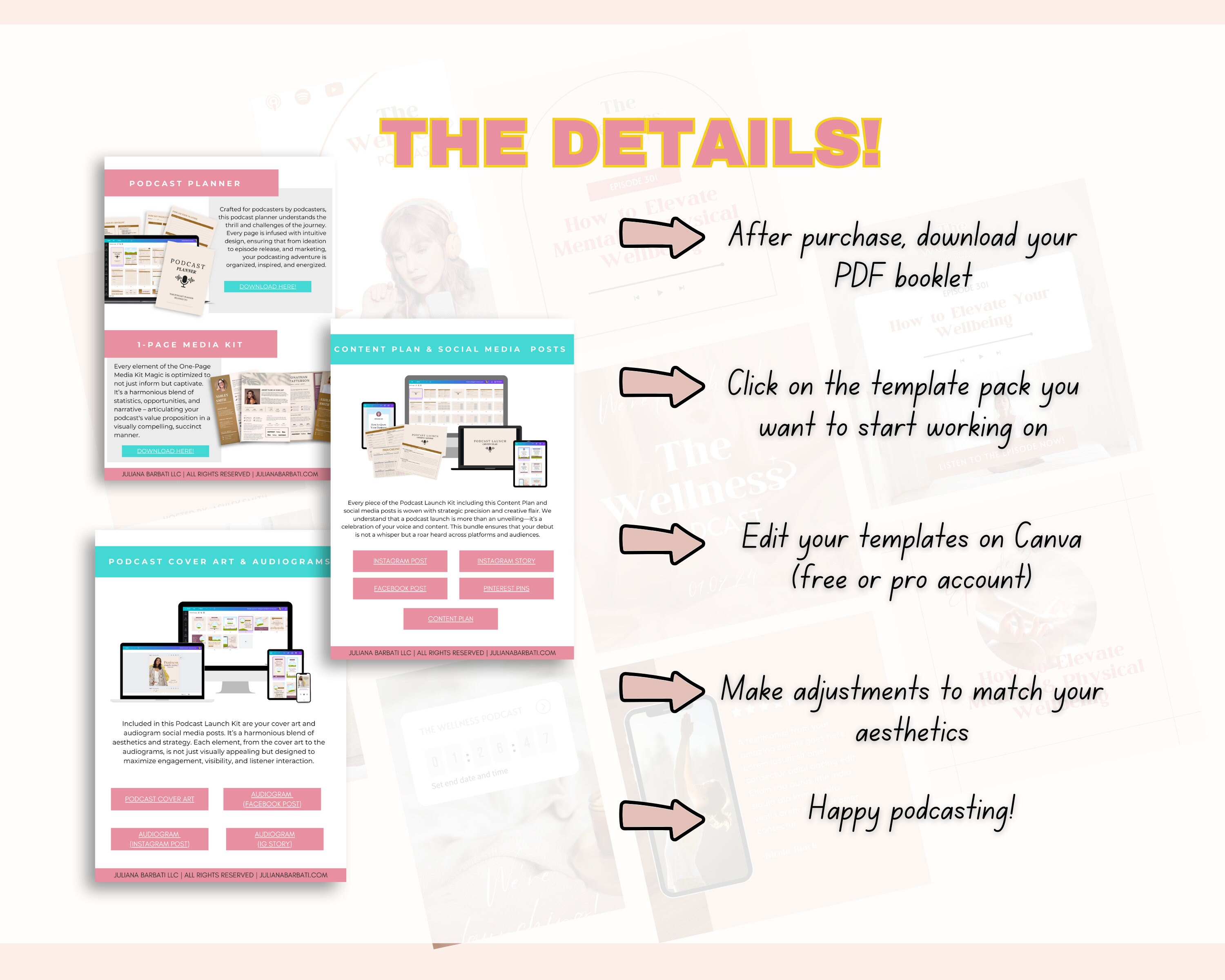 Podcast Planning Template, Podcast Branding, Podcast Design Template ...