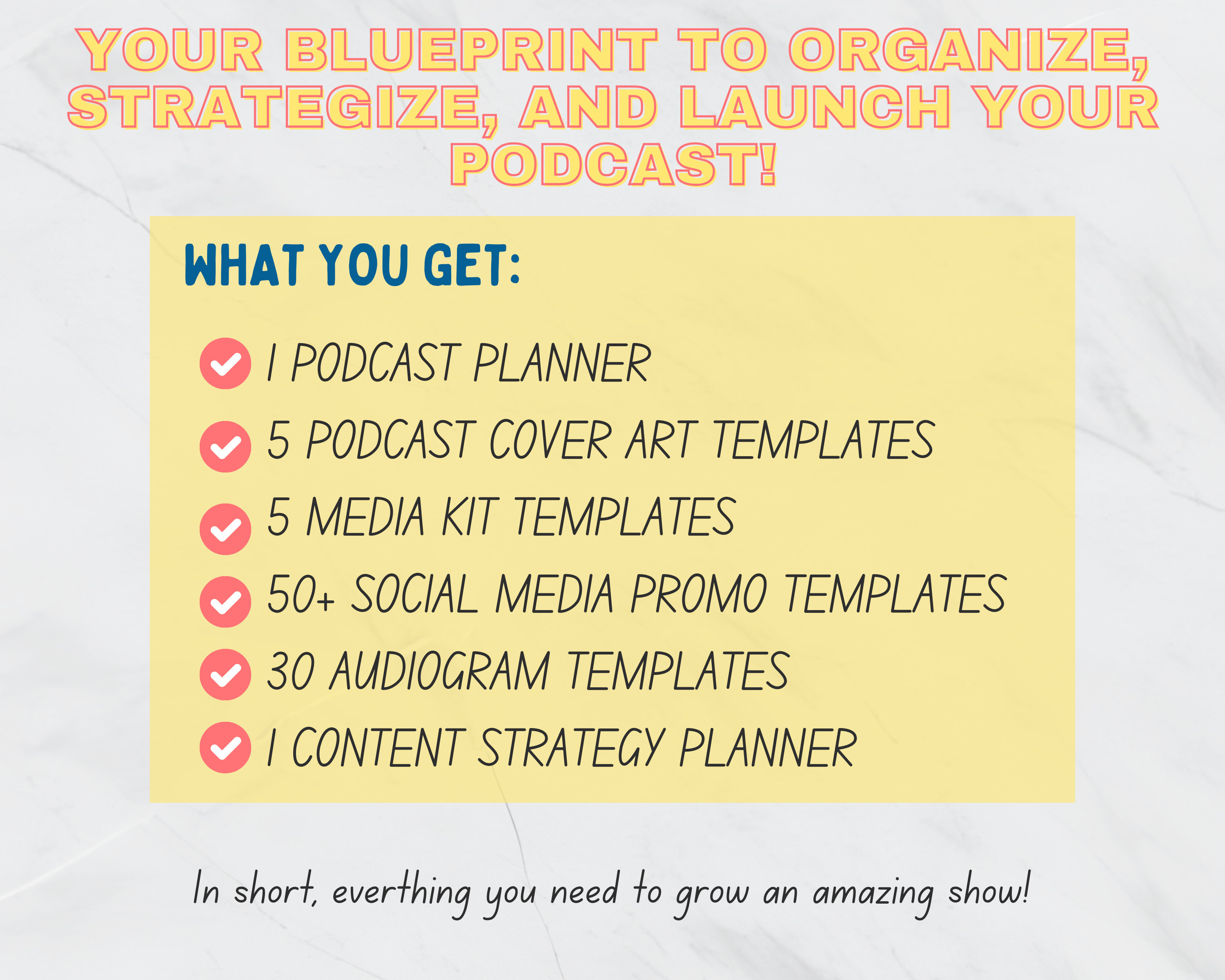 Podcast Template, Podcast Planner, Podcast Launch, Podcast Promotion ...