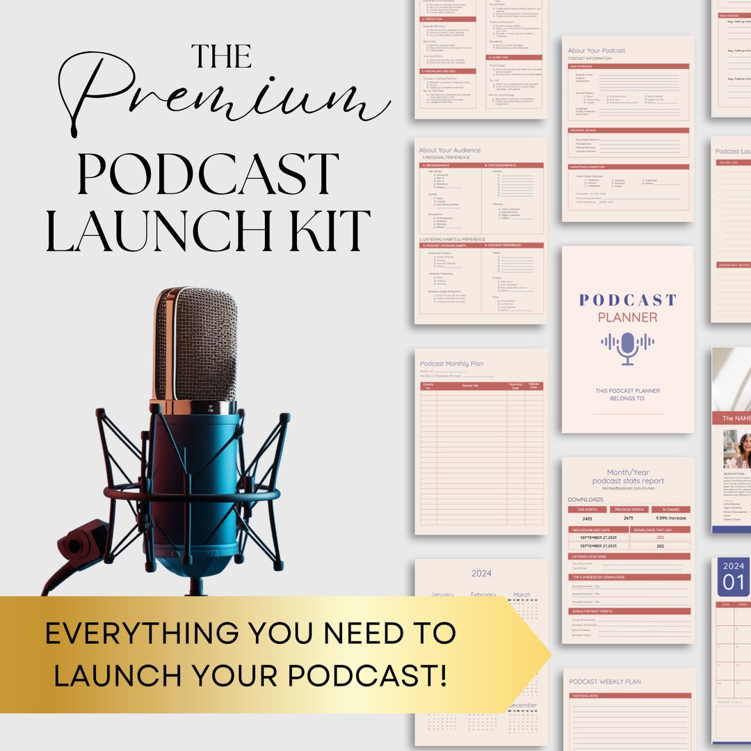 Podcast Template, Podcast Planner, Podcast Launch, Podcast Promotion ...