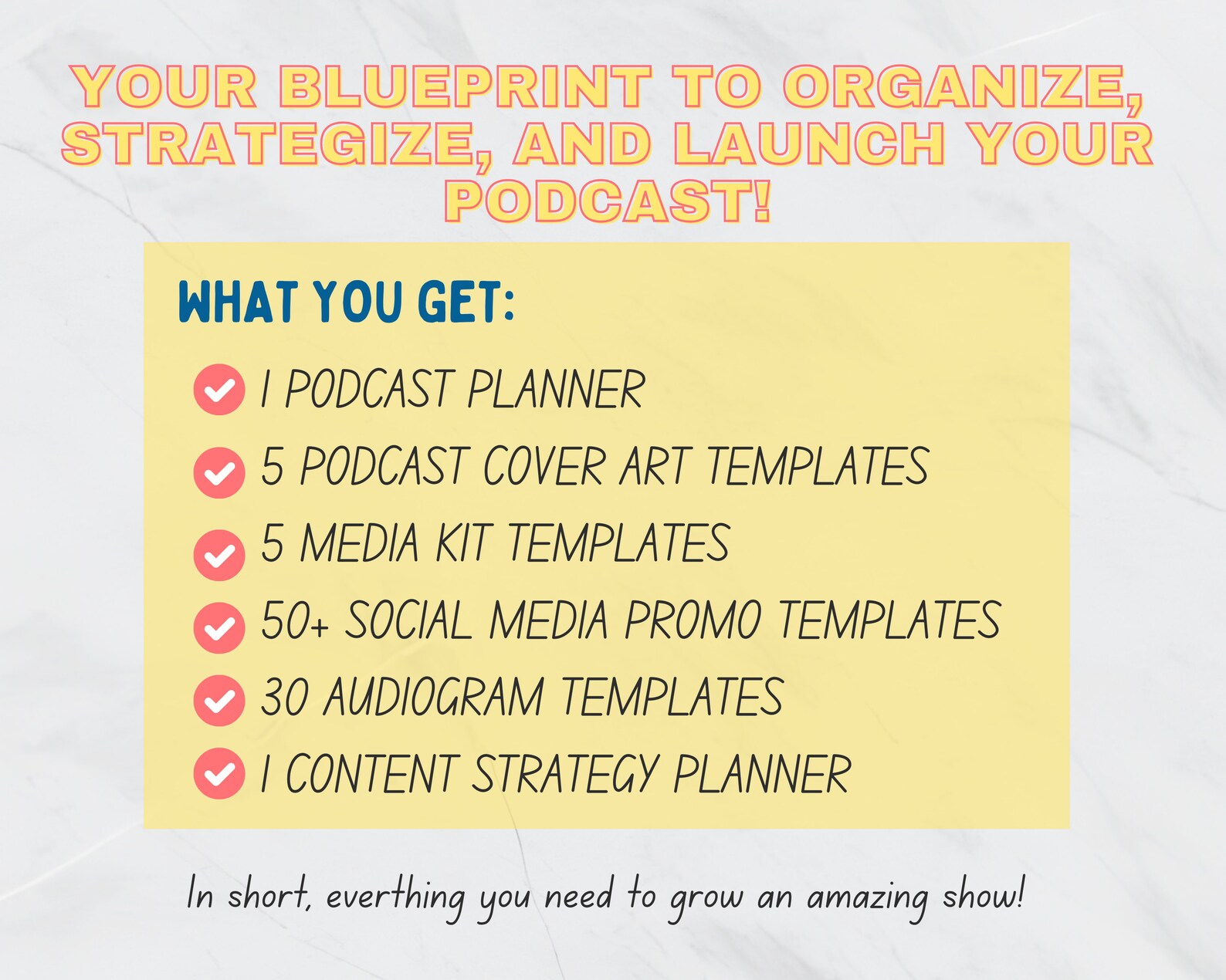 Podcast Planning Template, Podcast Branding, Podcast Design Template ...