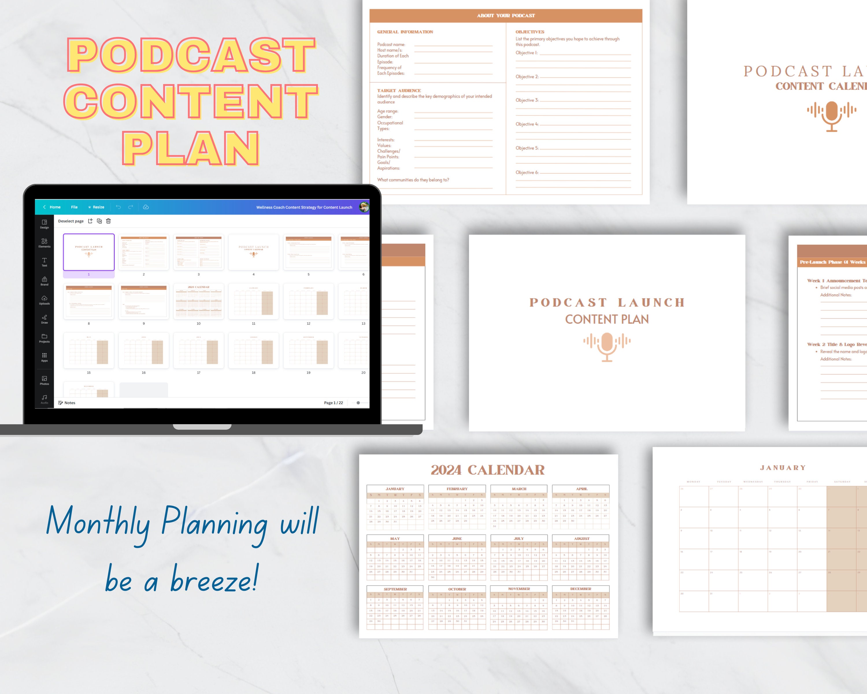 Podcast Cover Art, Podcast Template, Podcast Promotion, Podcast Planner ...