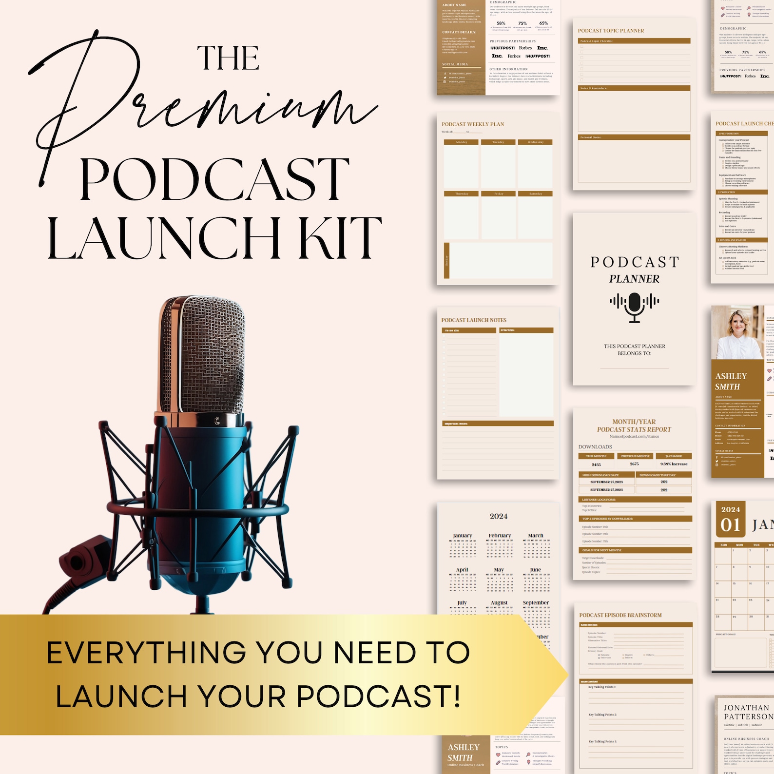 Podcast Planning Template, Podcast Branding, Podcast Design Template ...