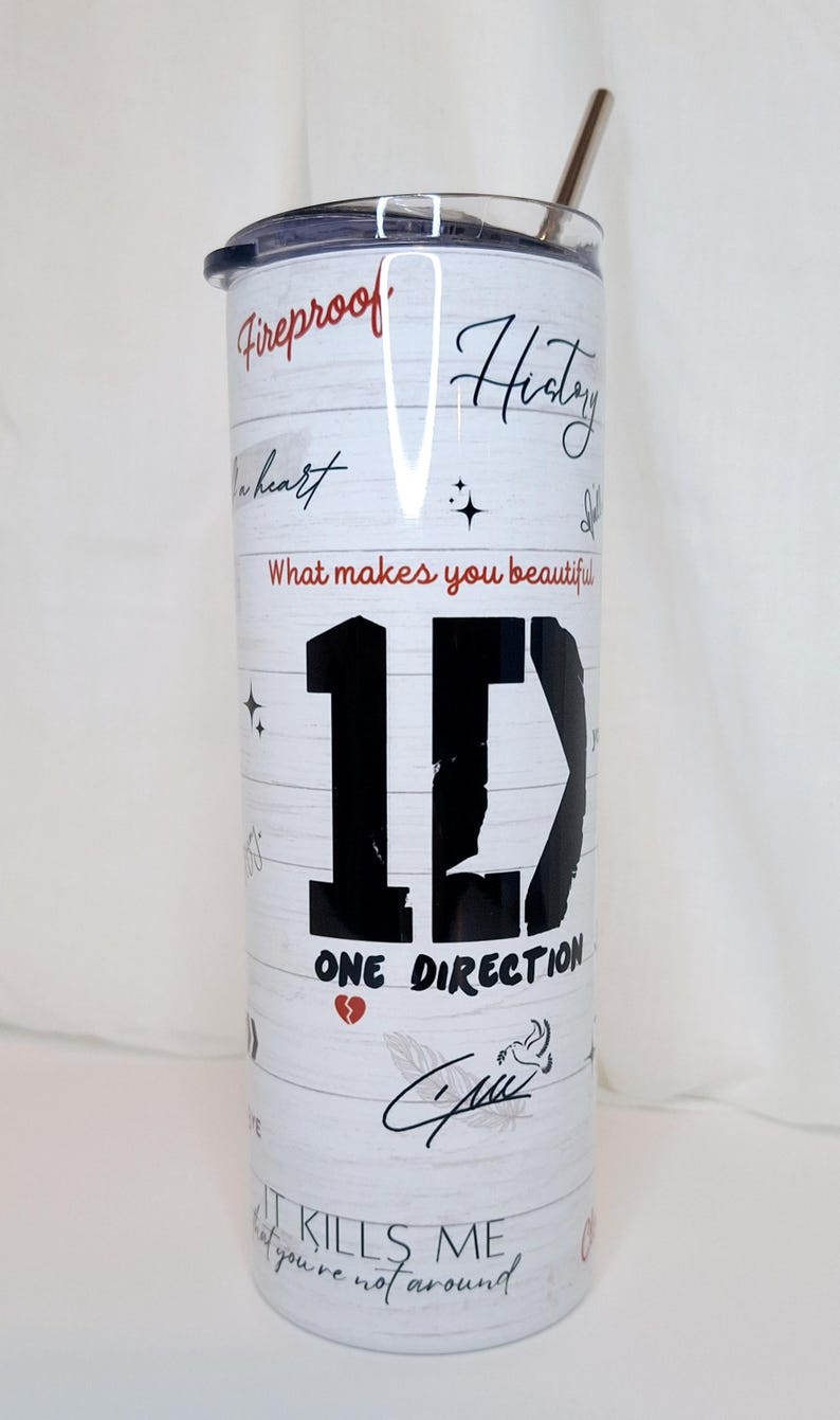 One Direction Tumbler Wrap: 1D Song Titles, Memories (digital Download ...