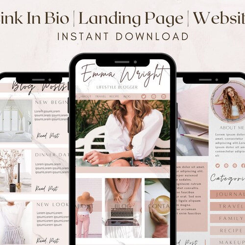 Instagram Bio Link Website Landing Page Template Digital - Etsy