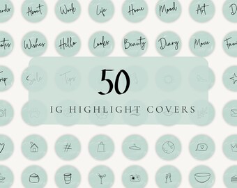 200 Insta Highlight Covers Pastel Line Art, Boho Cute IG Story Icons ...