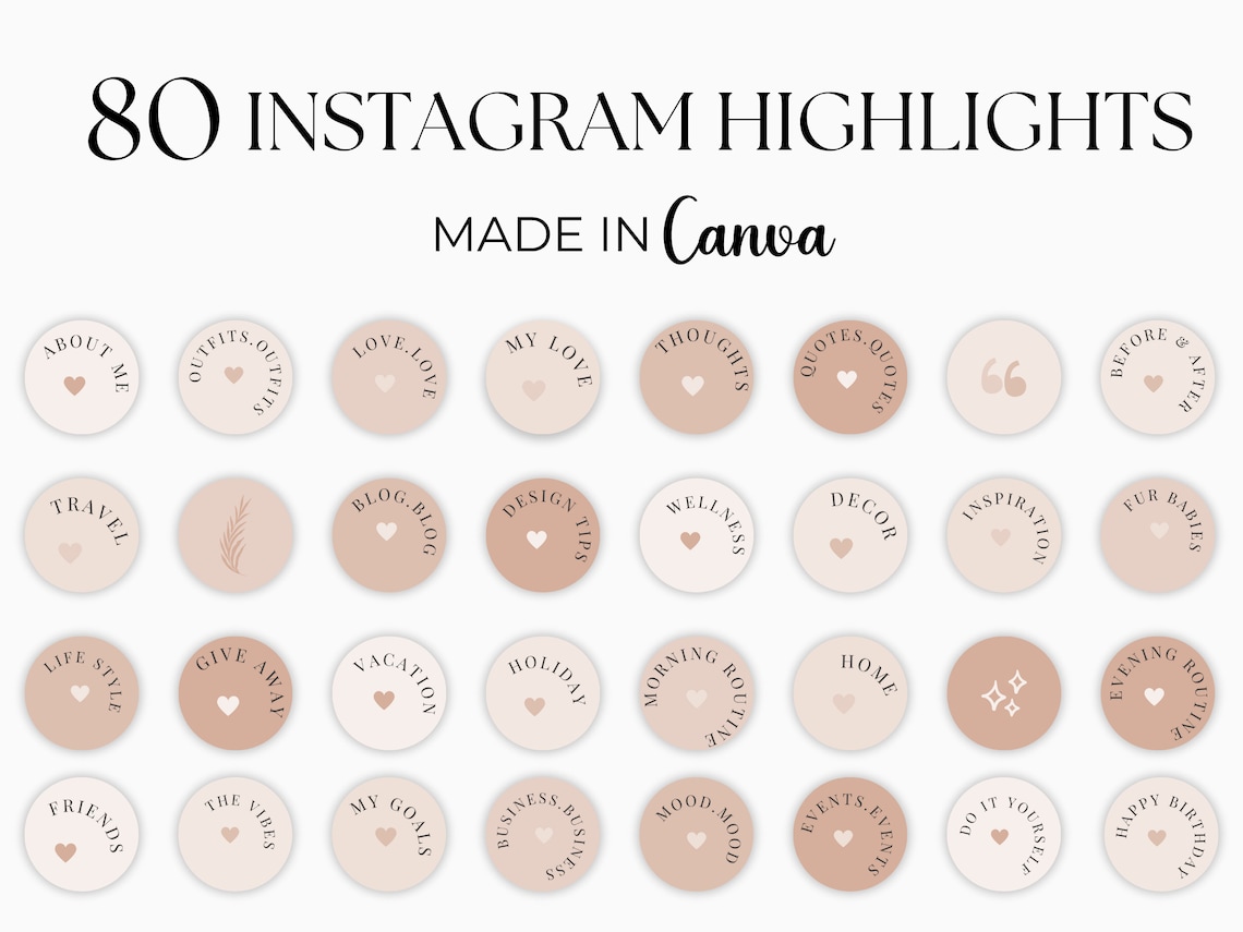 80 Neutral Instagram Highlight Icons, Neutral Story Instagram Covers ...