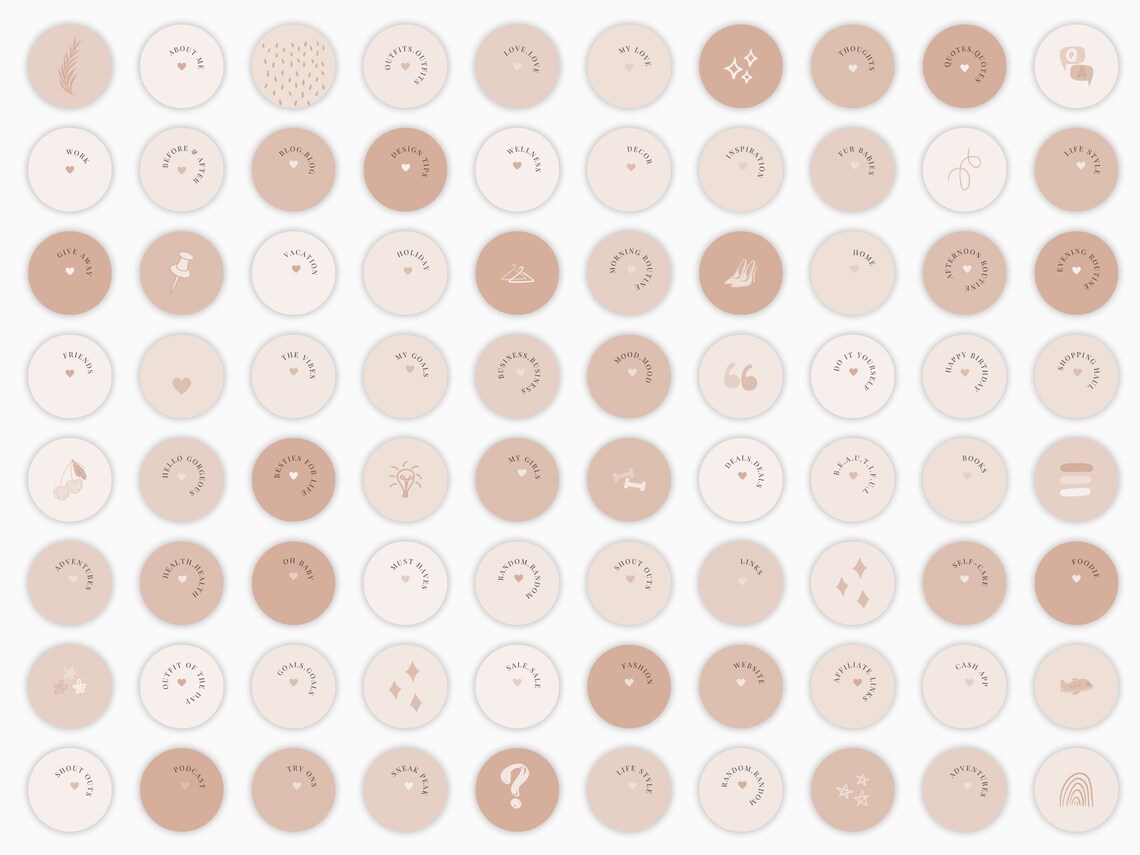 80 Neutral Instagram Highlight Icons, Neutral Story Instagram Covers ...