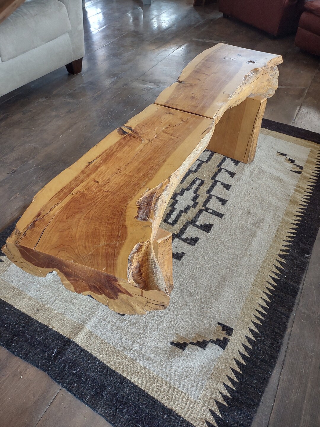 Log Split Bench, Natural - Etsy