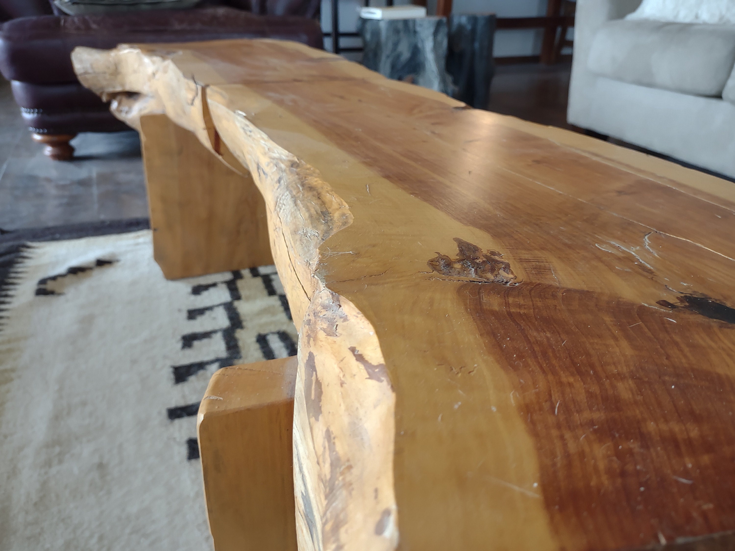 Log Split Bench, Natural - Etsy