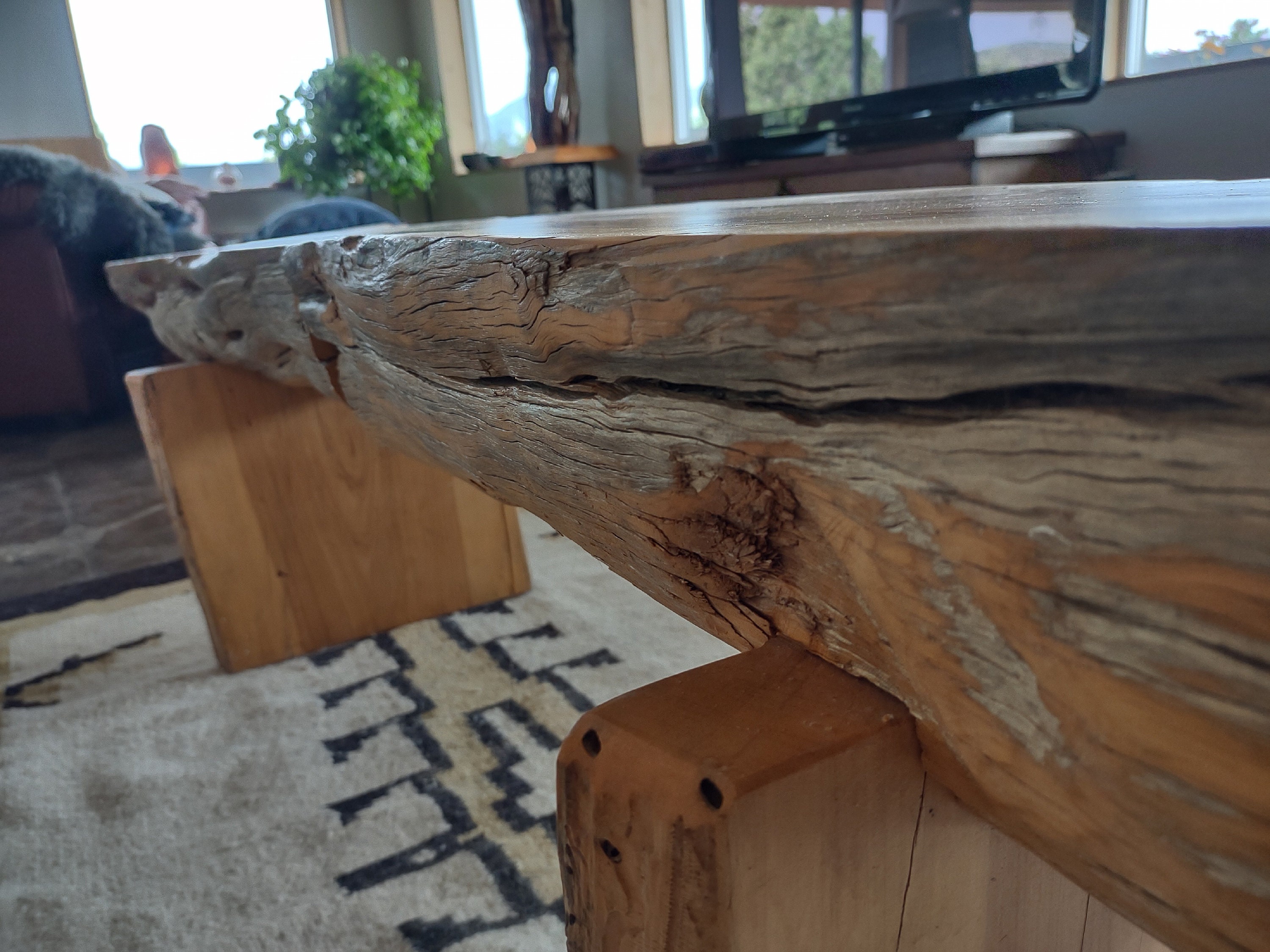 Log Split Bench, Natural - Etsy