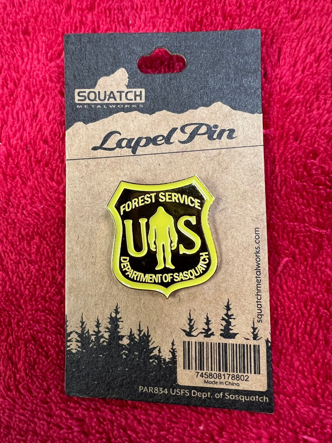 USFS Department of Sasquatch Gold Lapel Pin - Etsy
