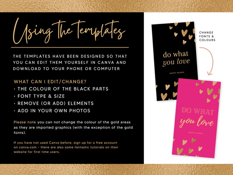 Black Gold Marble - Instagram Story Templates Canva - Instagram Posts ...