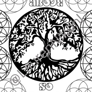As Above so Below Printable Coloring Page - Tree of Life - Sacred ...