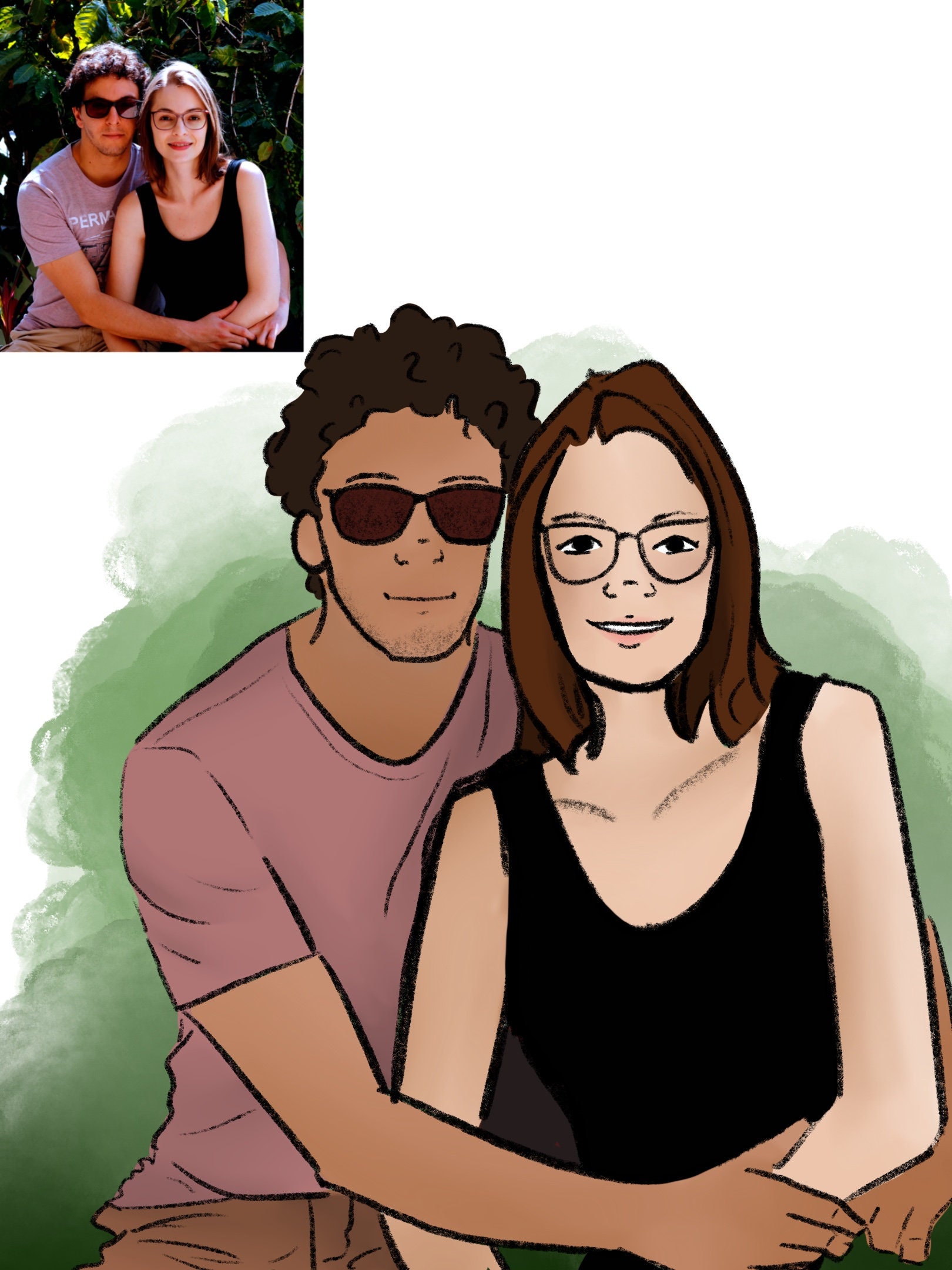 Custom Portrait, Couples Portrait, Valentines Day Gift - Etsy