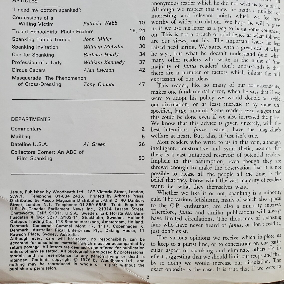 Janus Vol. 5 10 1976 schoolgirl fessée discipline adulte | Etsy