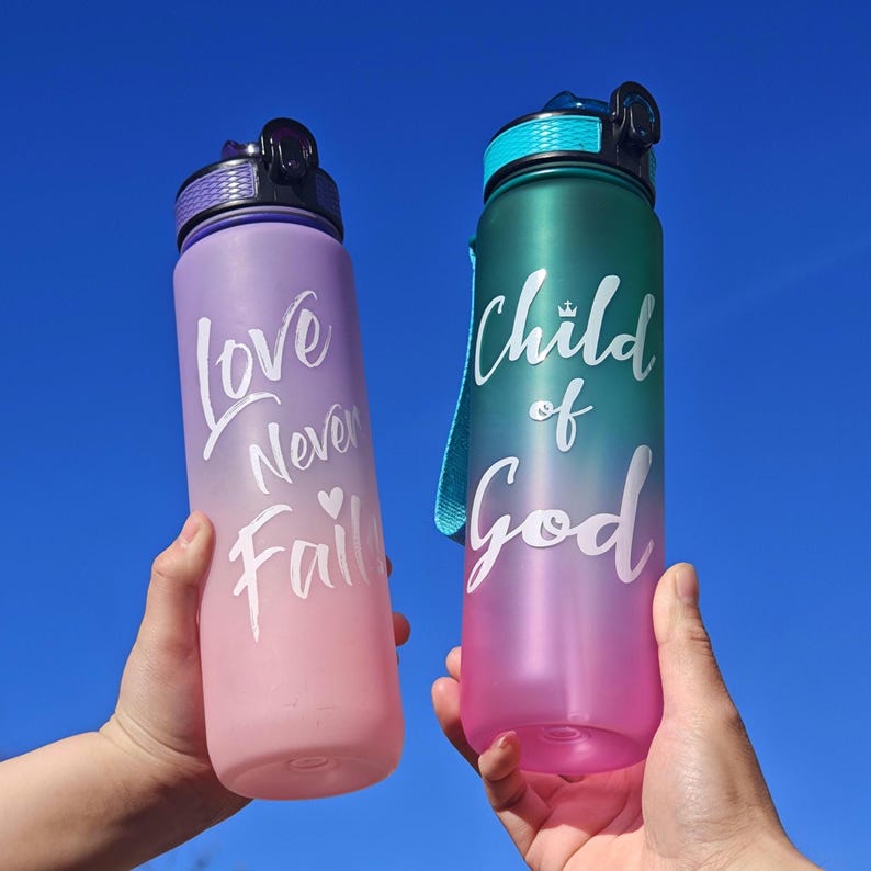 Frosted Christian Water Bottle - Bible Quotes, 1000ml - Etsy
