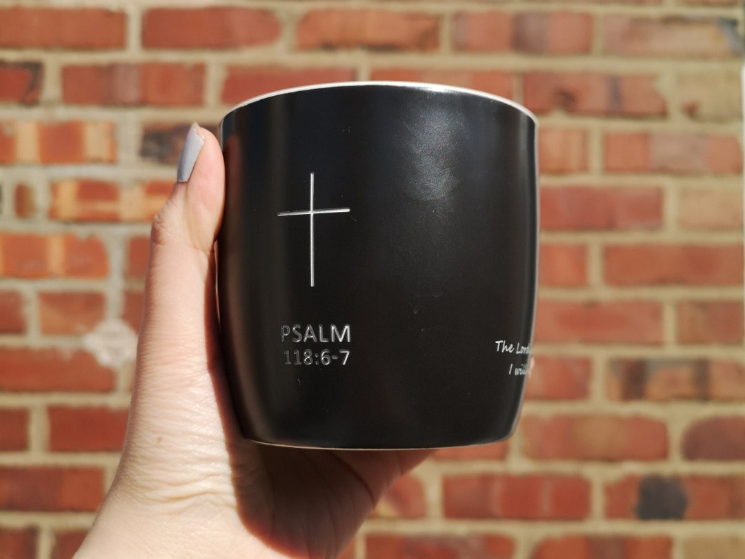 Christian Engraved Simplicity Mug | Psalm 118:6-7 - Etsy
