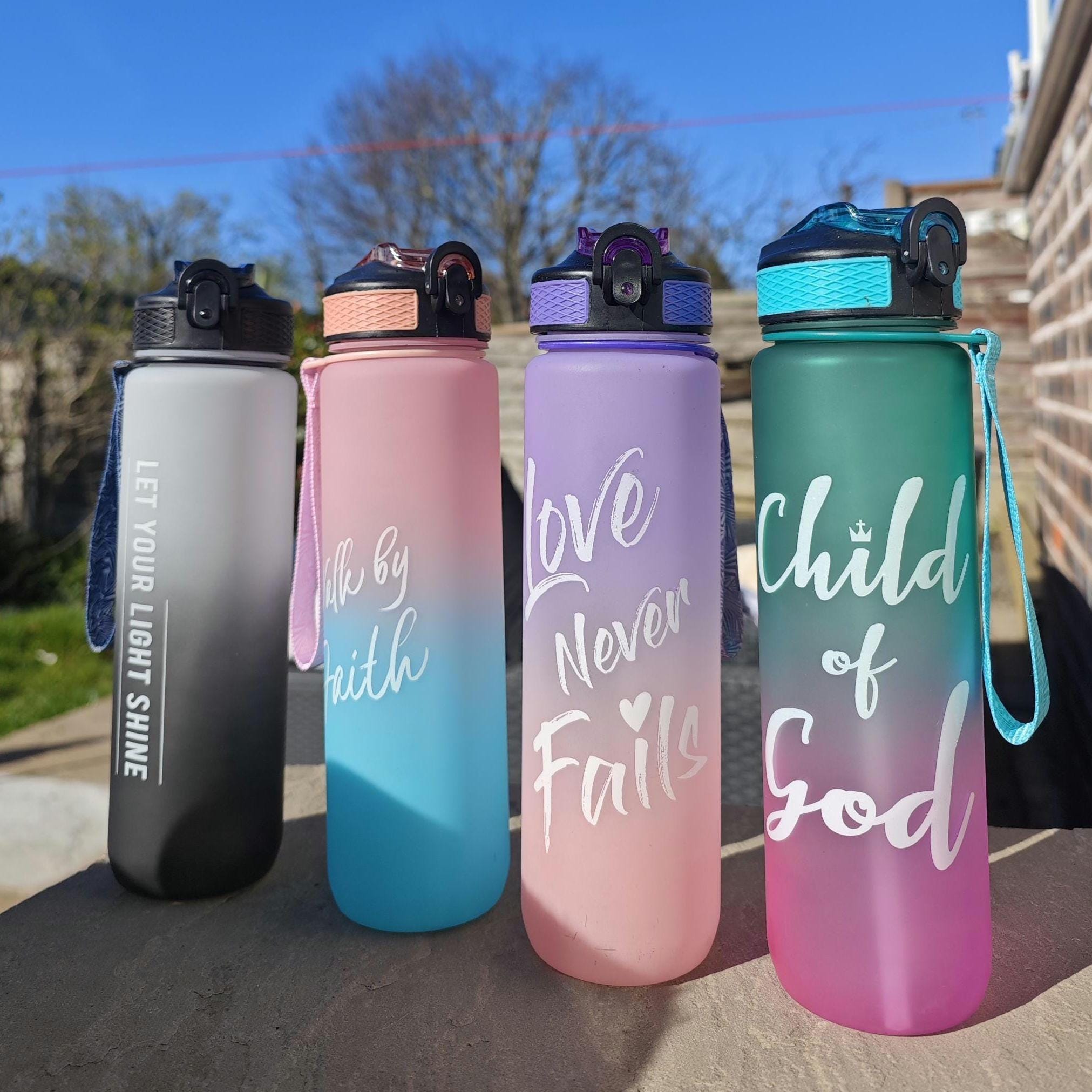 Frosted Christian Water Bottle - Bible Quotes, 1000ml - Etsy