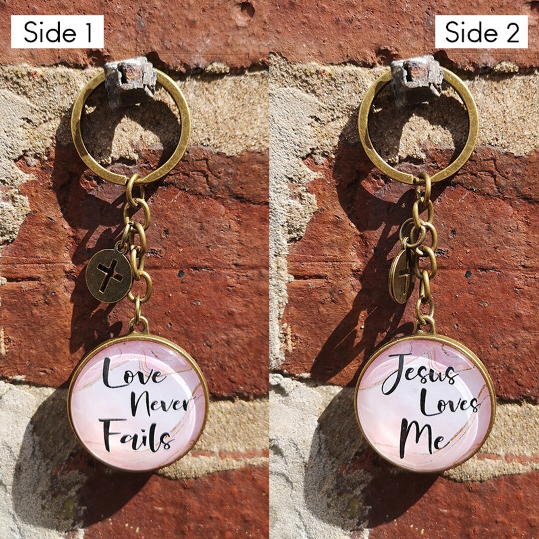 Christian Gift Jesus Loves Me Keychain Keyring - Etsy