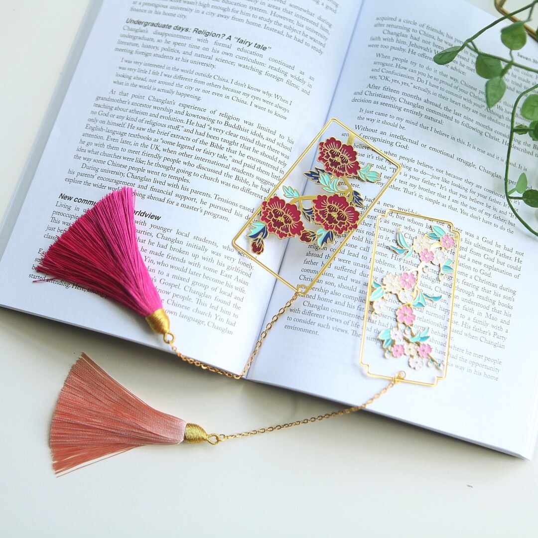 Floral Gold Metal Bookmark Unique Personalised Bible Verse or Name ...