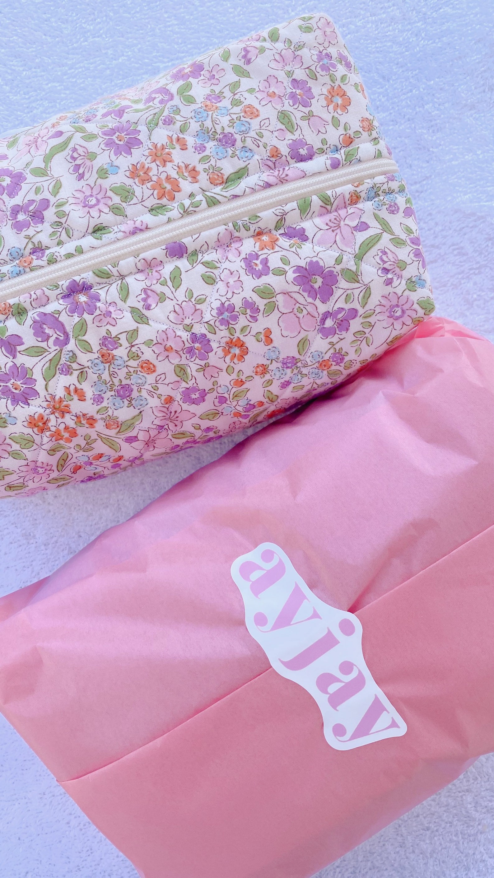 Makeup Bag Quilted Cosmetics Bag Floral Vintage Purple Etsy