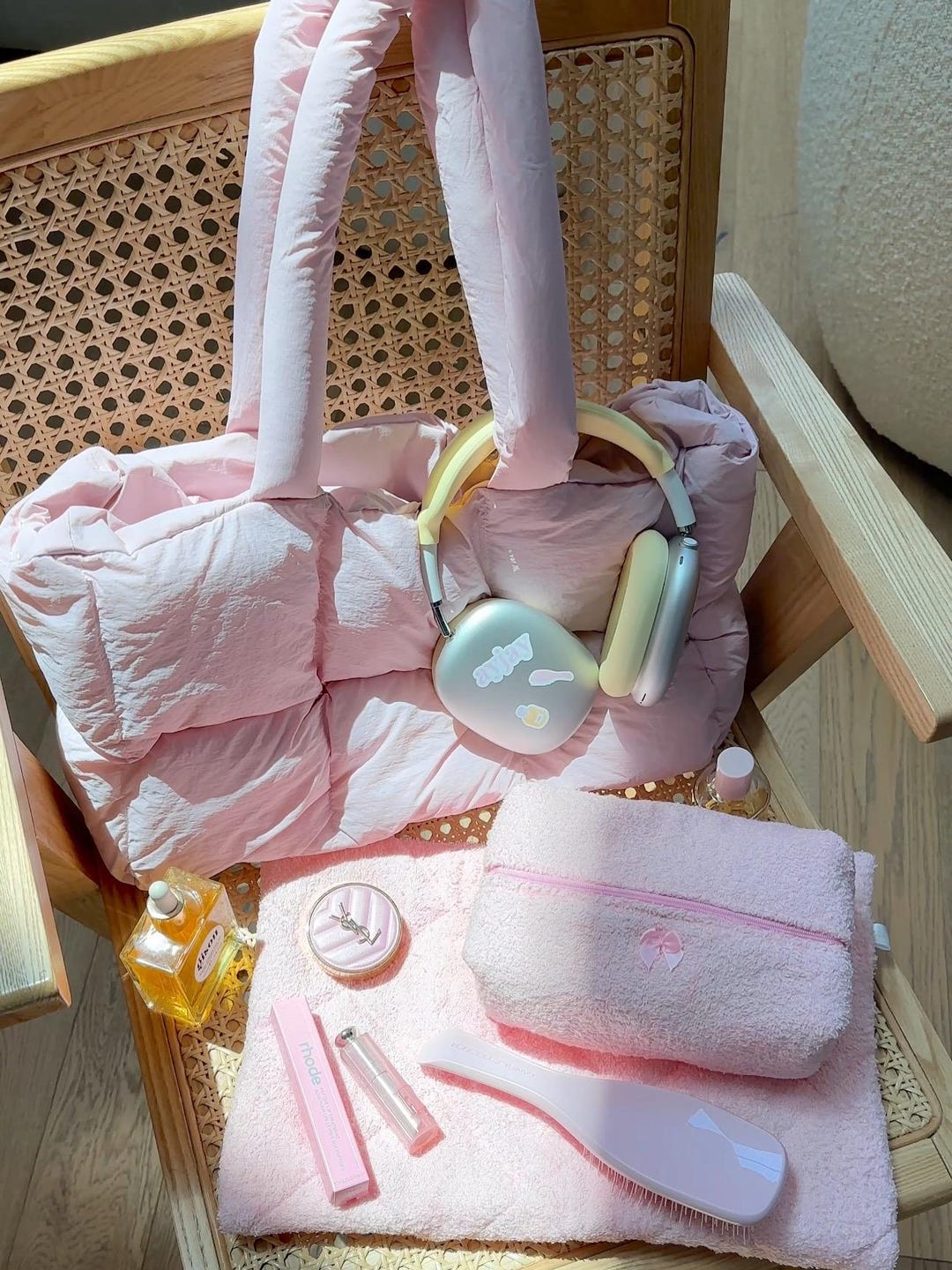 Pink Cloud Puffer Duffle Bag - Beach Gym Diaper Bag Travel Tote Bag ...
