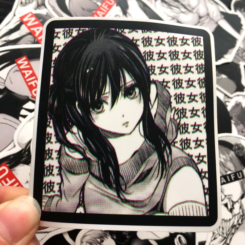 30 Pcs Sexy Ahegao Gothic Anime Stickers Black And White Etsy