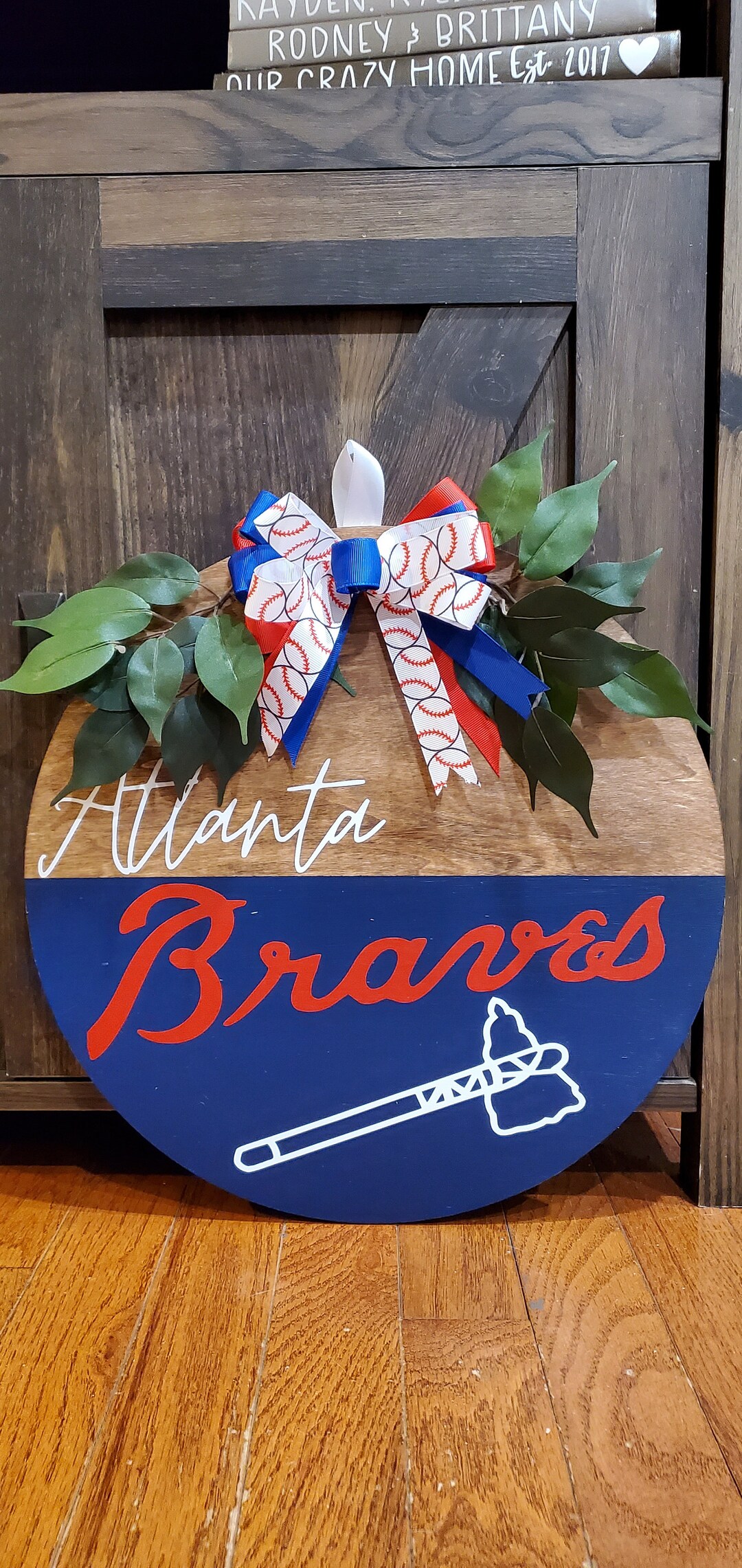 Braves Front Door Sign: Atlanta Baseball Decor, MLB Fan Gift, Baseball ...