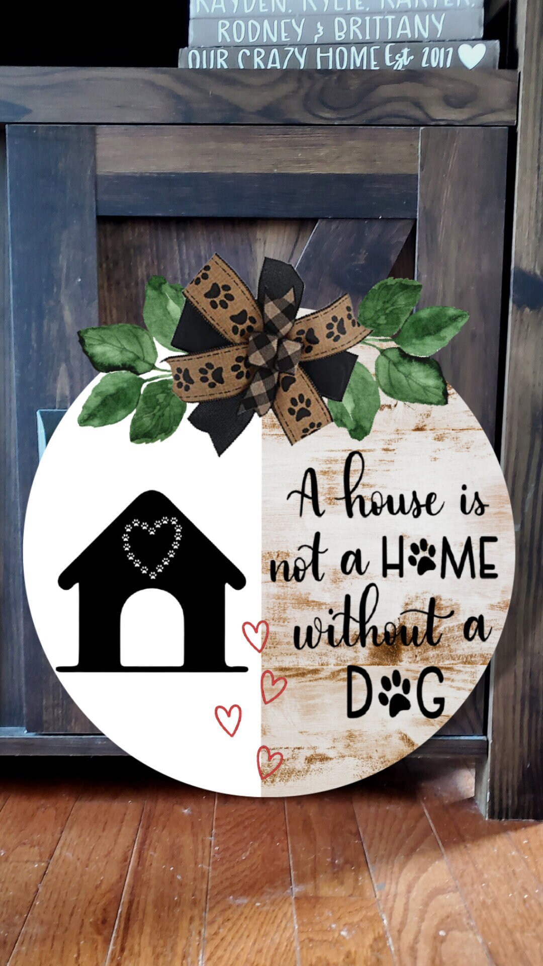 Welcome Dogs Farmhouse Style Dog Family Sign, Front Door Hanger Make ...
