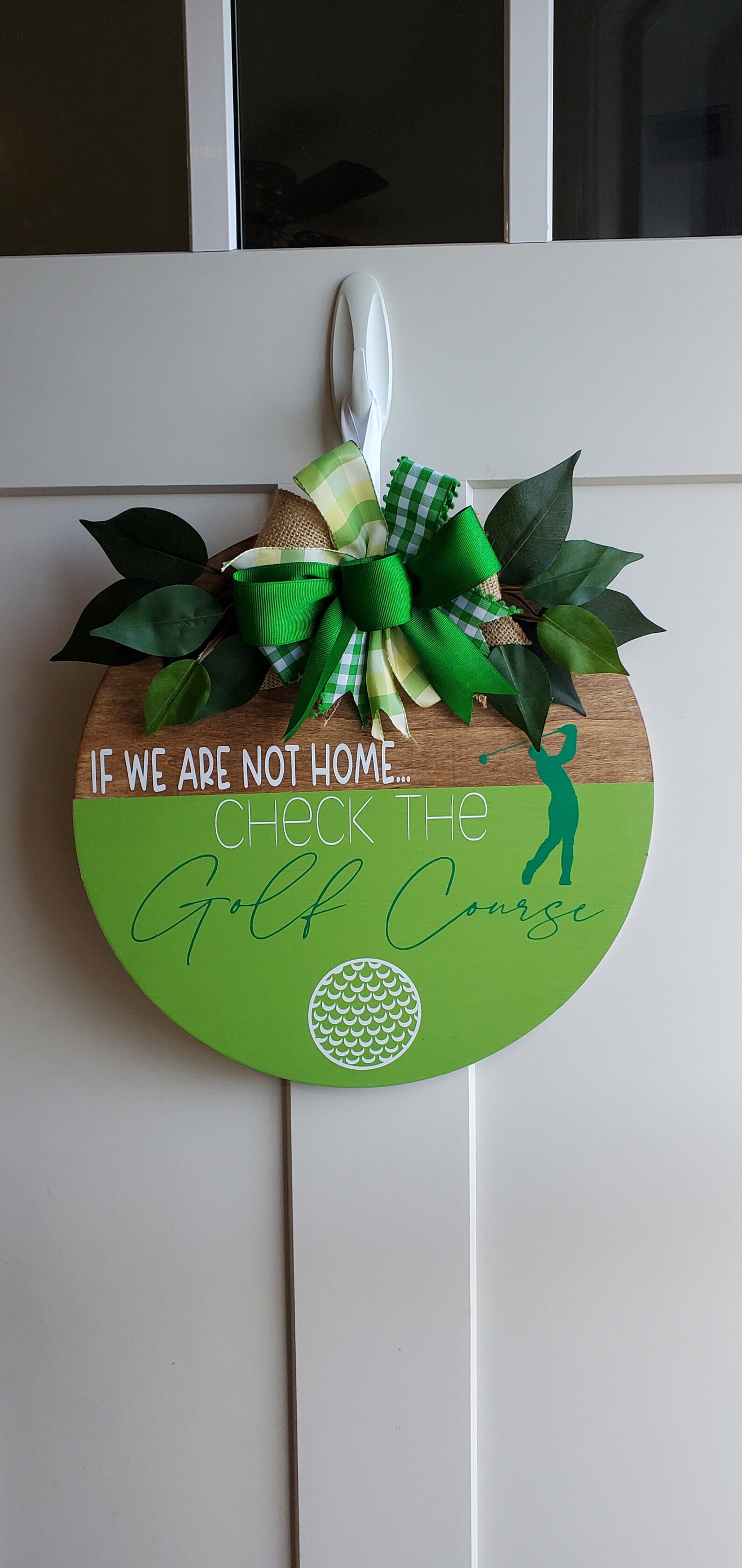 Golfing, Golfer, Check the Golf Course, Front Door Hanger, Golfing Sign ...