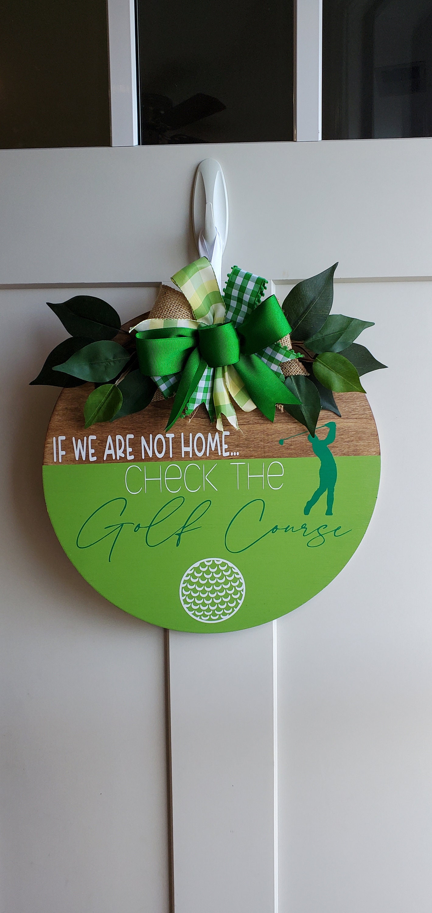 Golfing, Golfer, Check the Golf Course, Front Door Hanger, Golfing Sign ...