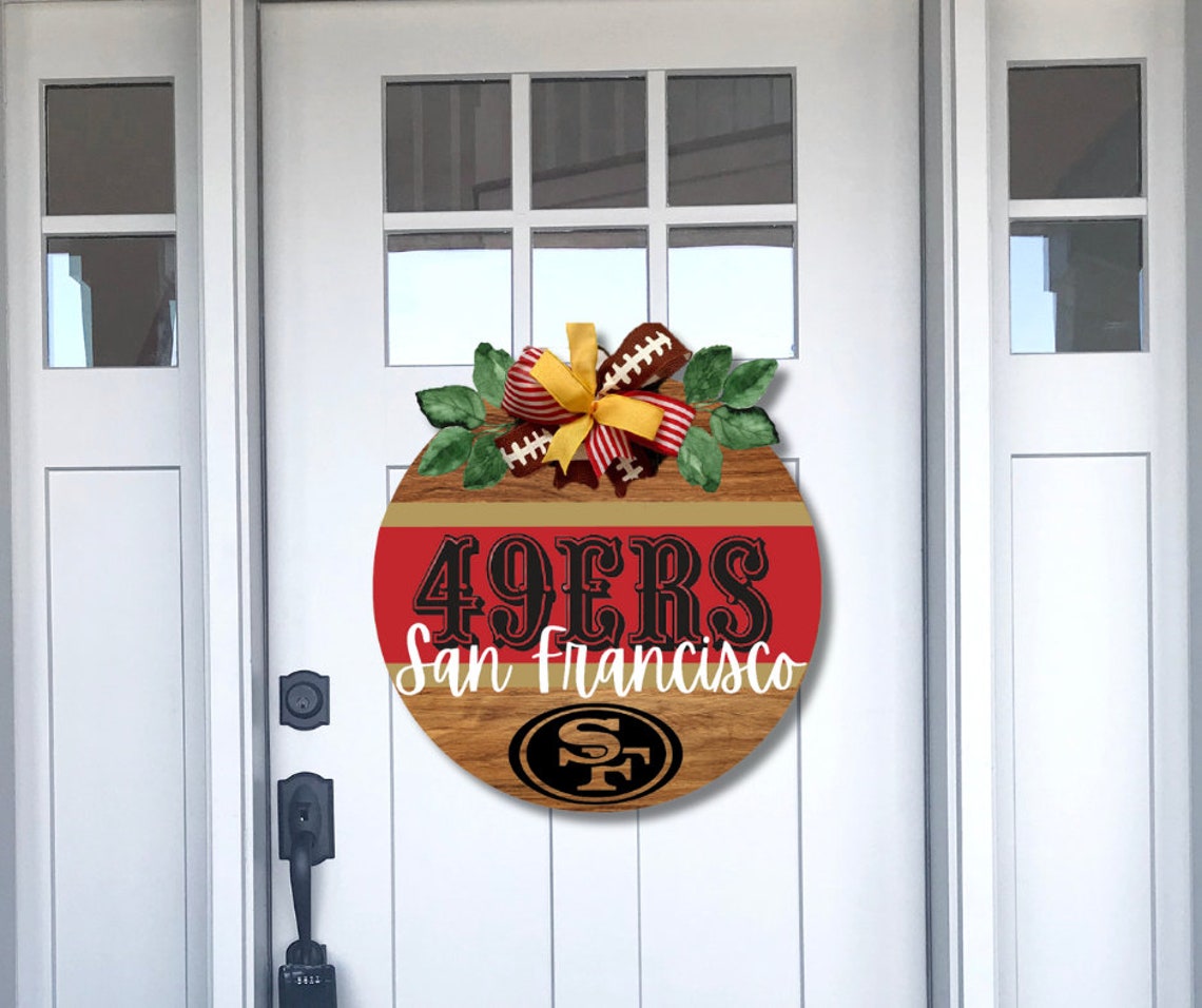 49ers Welcome Sign: Show Your Team Pride With This Wooden Front Door ...