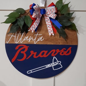 Braves Front Door Sign: Atlanta Baseball Decor, MLB Fan Gift, Baseball ...