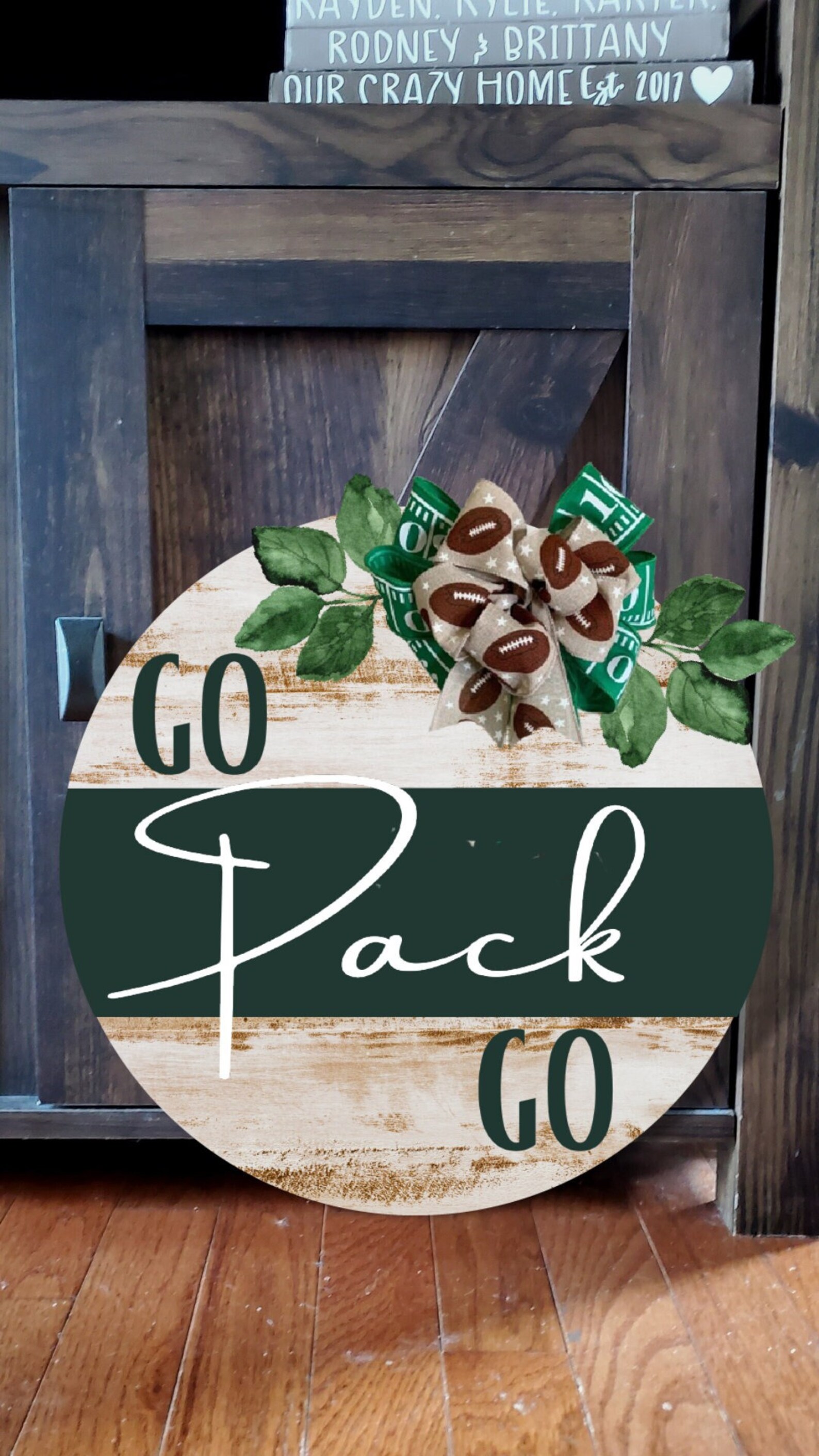 Green Bay Packers Welcome Sign NFL Football Decor for Front Door Go ...