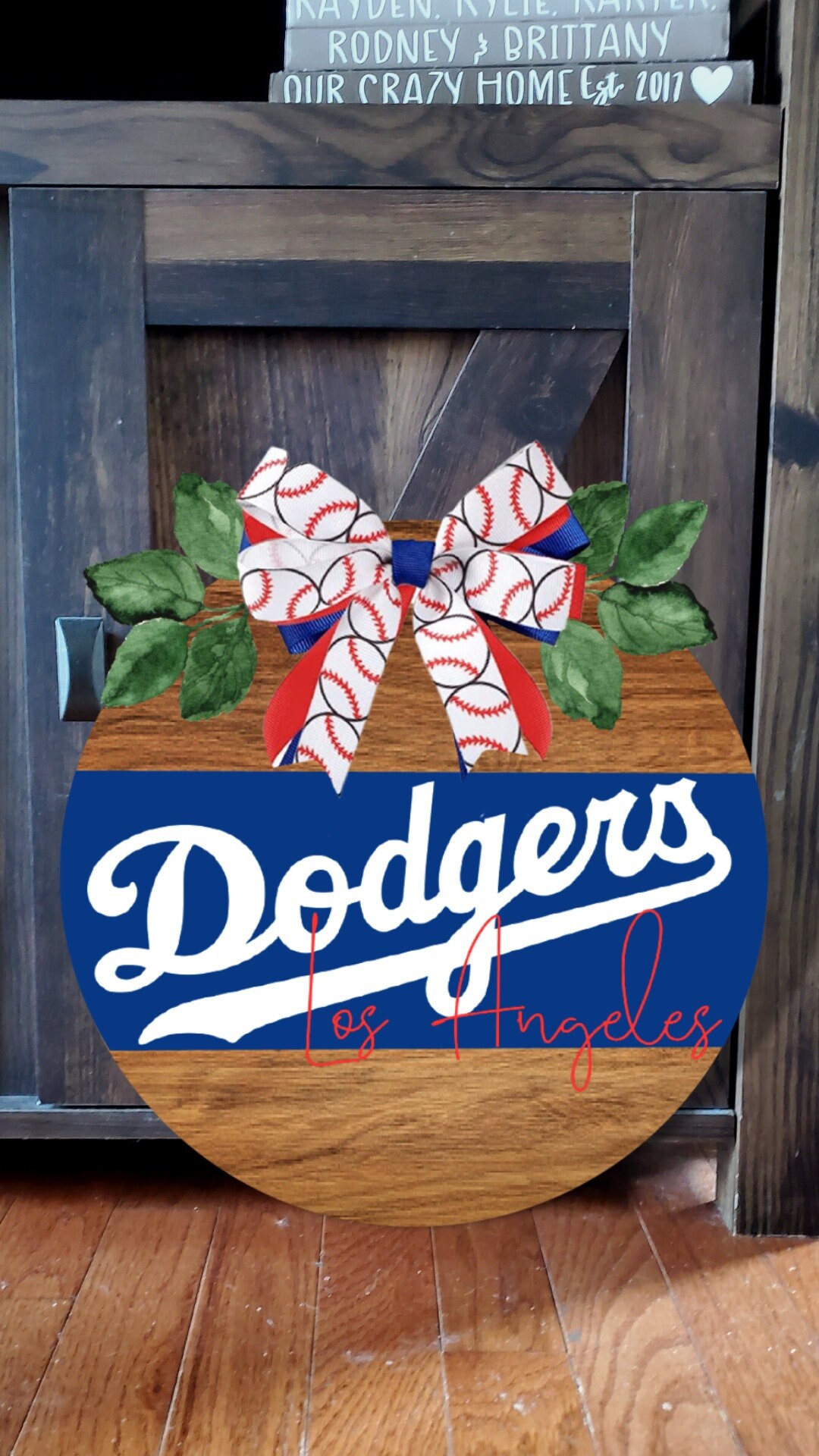 Go Dodgers Show Your Team Pride With This MLB Front Door Hanger - Etsy