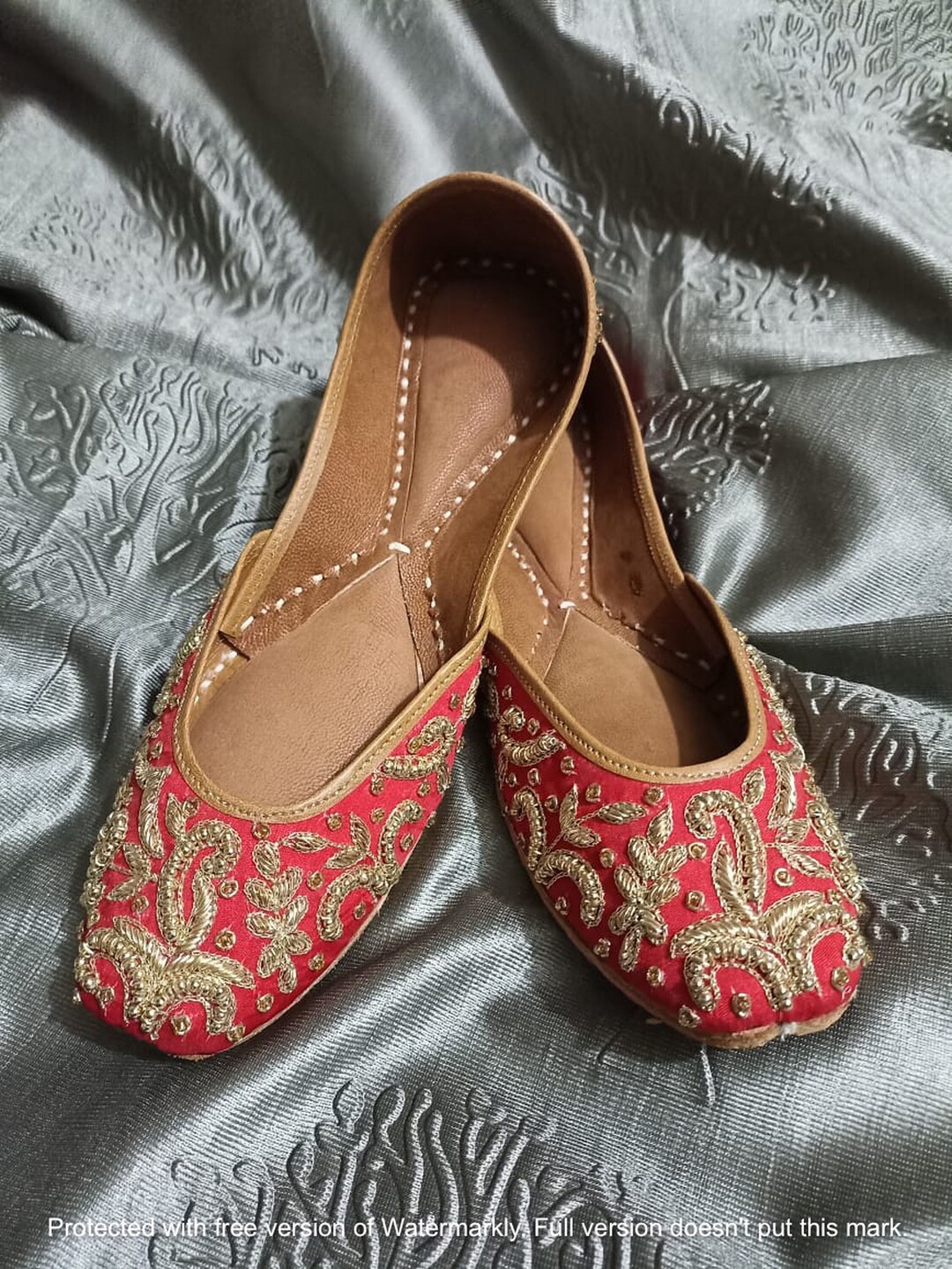Handmade Red Wedding Shoes, Best Seller Bridal Jutti in Beautiful ...