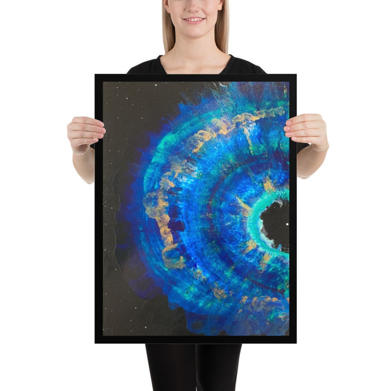 Blue Supernova Art Print Space Art Wall Decor Exploding Star Abstract ...