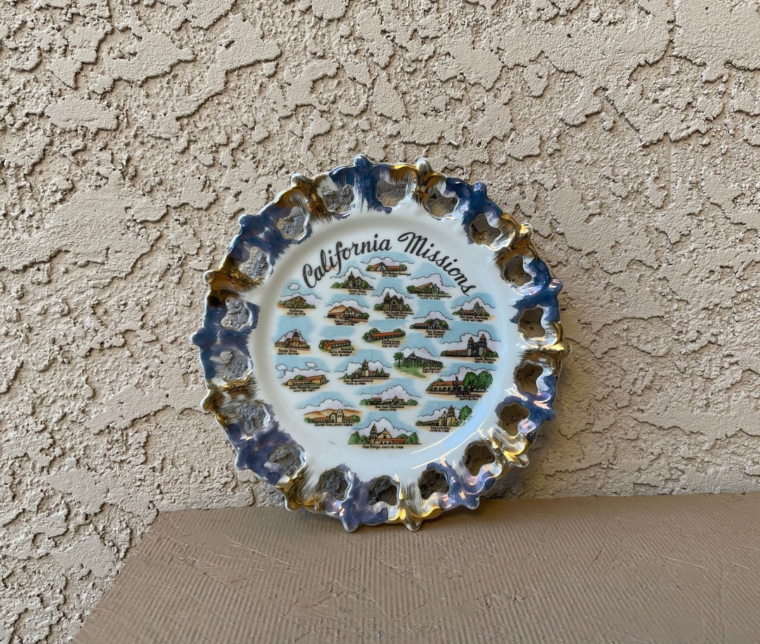 California Missions Souvenir Ribbon Plate. Porcelain. San Juan - Etsy