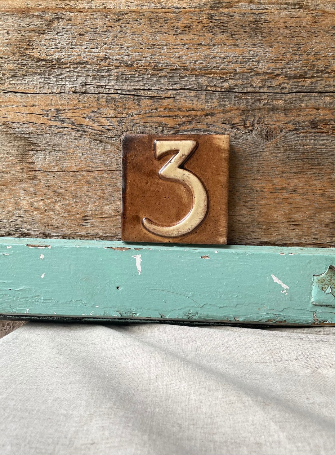 Number 3 Tile. Mercer Moravian Pottery & Tile Works. - Etsy