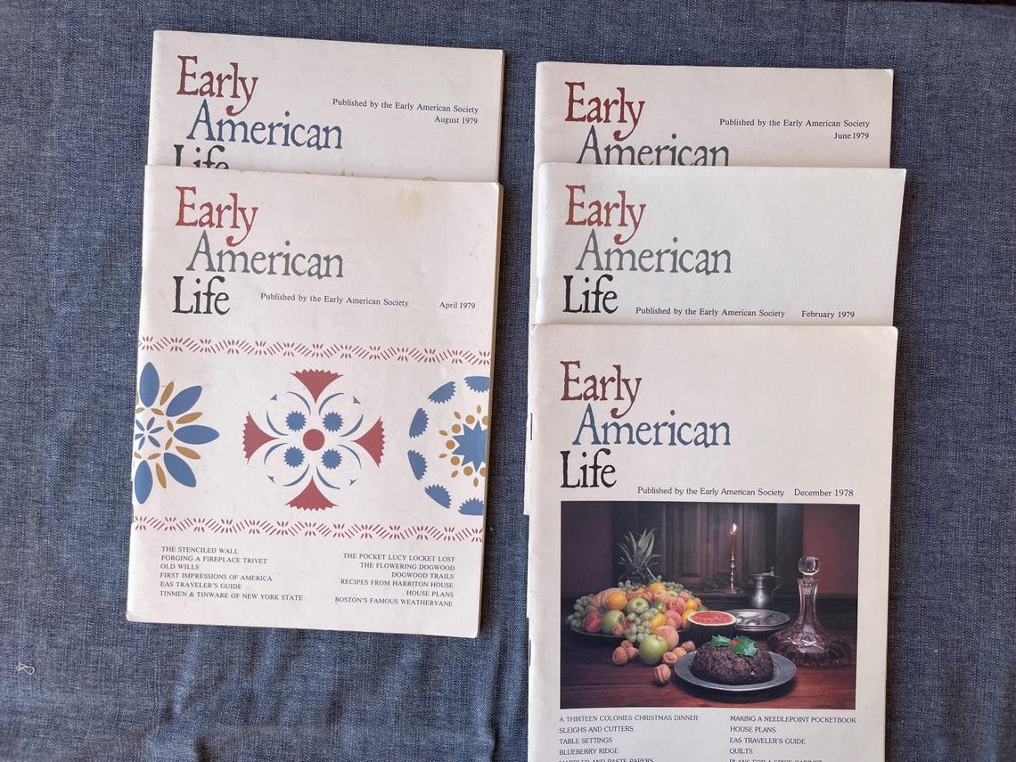 Early American Life Magazines. Qty 5. Dec. 1978, Feb, April, June, Aug ...