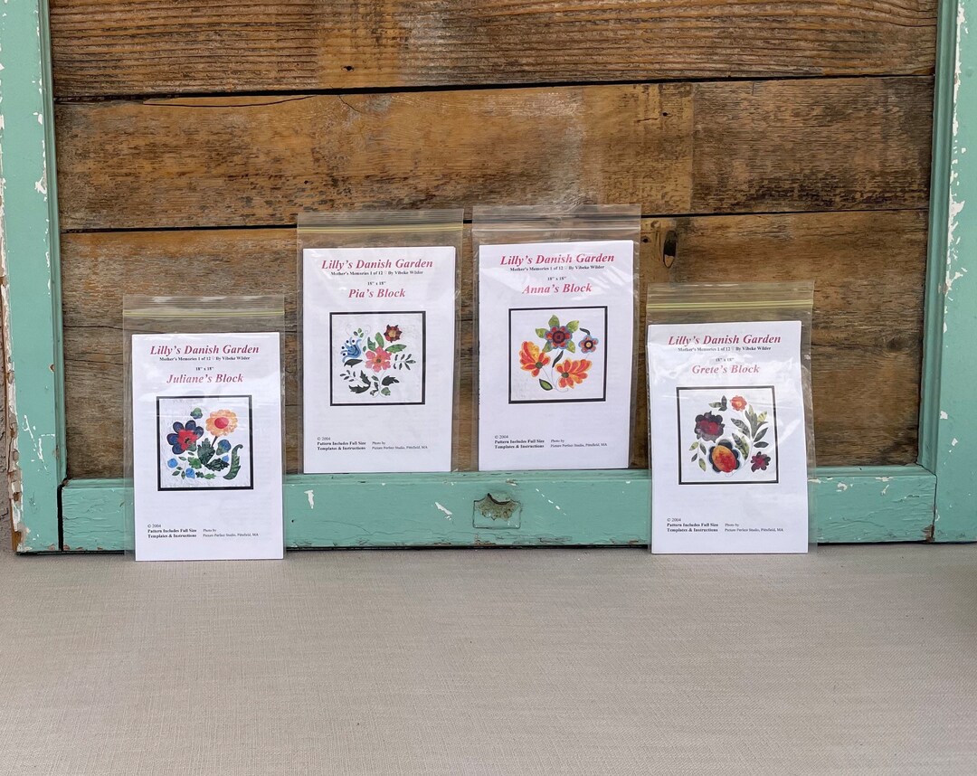 Lilly's Danish Garden Quilt Block Patterns. Four Patterns, Juliane's ...